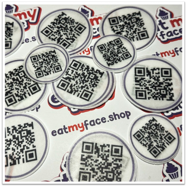 Personalised QR Code Cup Cake Toppers (Rice/Wafer Paper) – Eat My Face